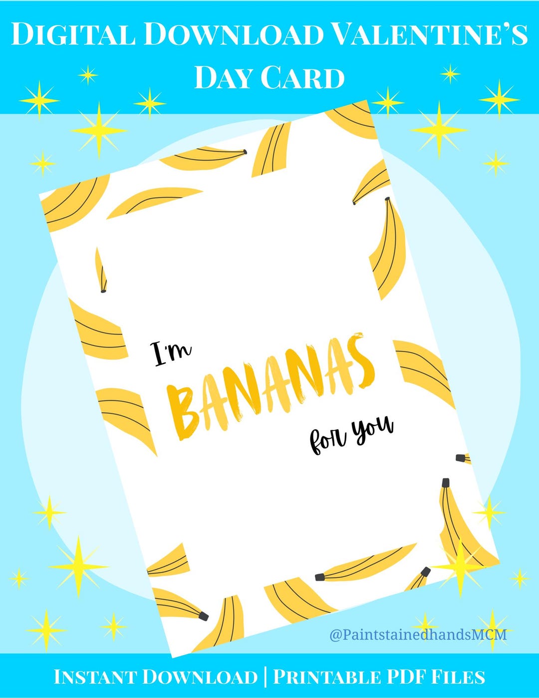 I'm Bananas for You ~ Banana Valentine's Day Card | V-day Card for ...