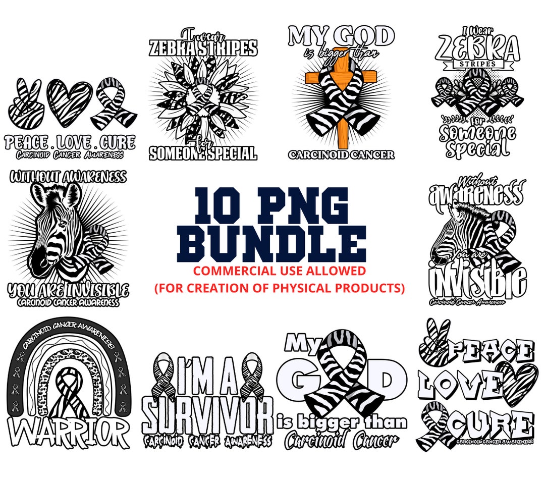 Carcinoid Cancer / Zebra Stripe Ribbon / Carcinoid Fighter / Carcinoid ...