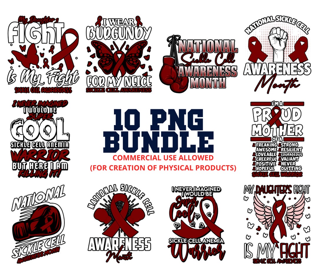 Sickle Cell Disease Awareness / I Wear Burgundy / Burgundy Ribbon / SCD ...