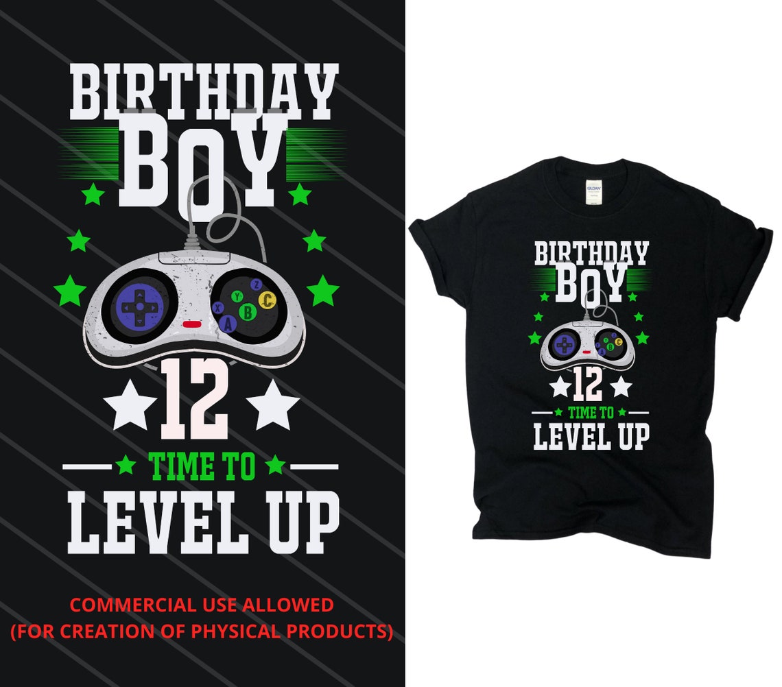 Birthday Boy 12 Time to Level up / 12th Birthday / Level up - Etsy