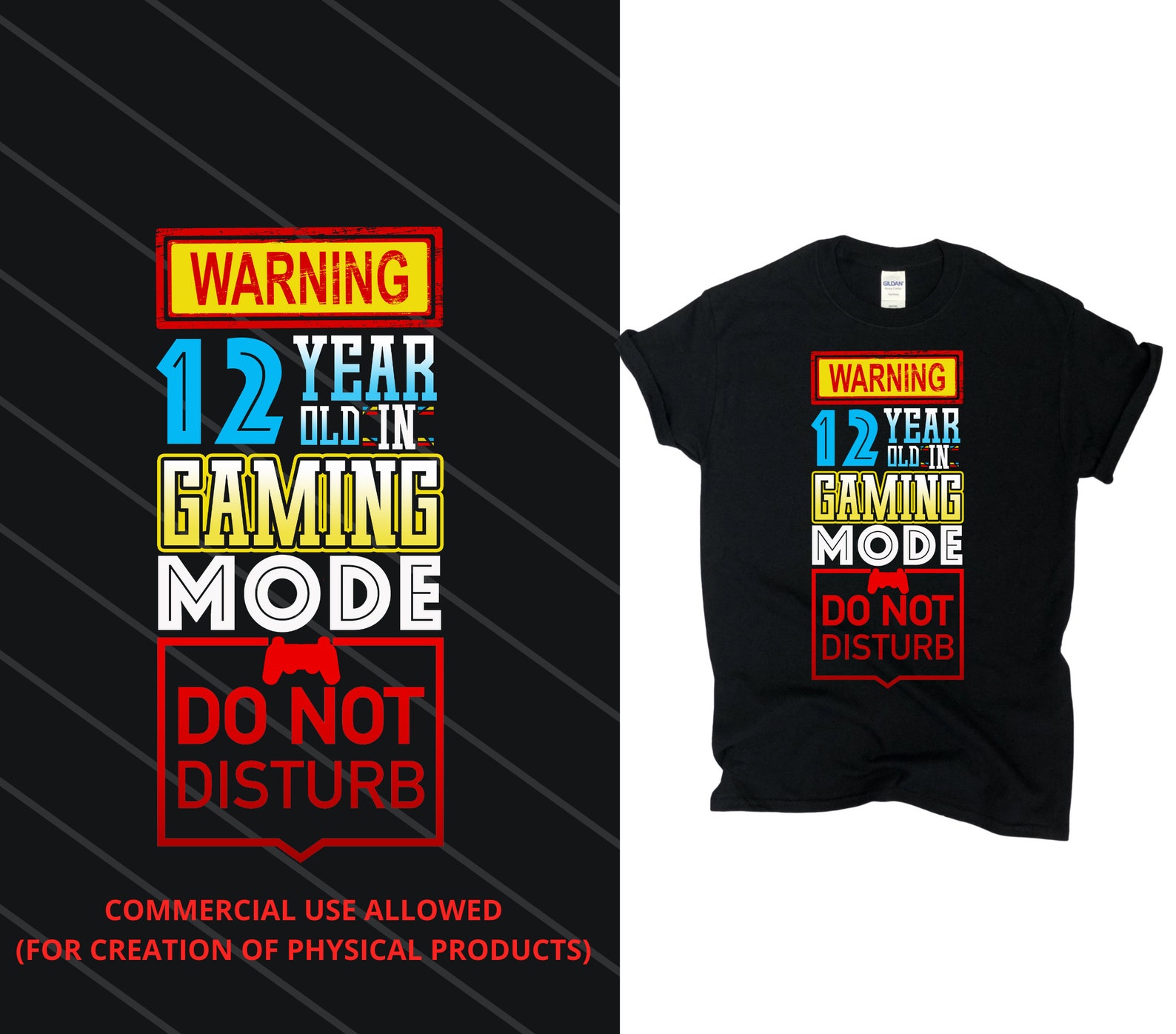 Warning 12 Year Old in Gaming Mode. Do Not Disturb PNG Only. - Etsy