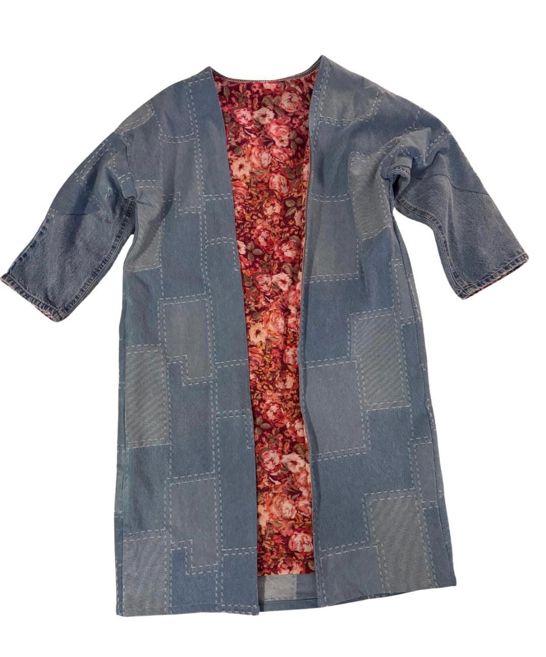 Reworked Denim Kimono-style Jacket |light Wash - Etsy