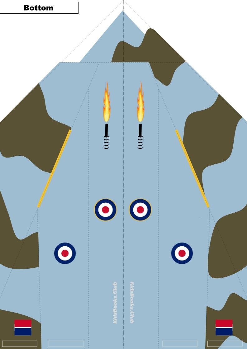 Spitfire Paper Airplane Printable PDF: Instant Download. 8.5x11 and A4 ...