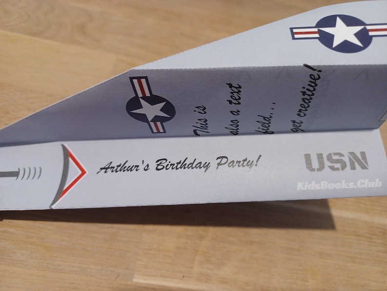 Customizable USN Paper Airplane Printable PDF F-14 F-4 - Etsy