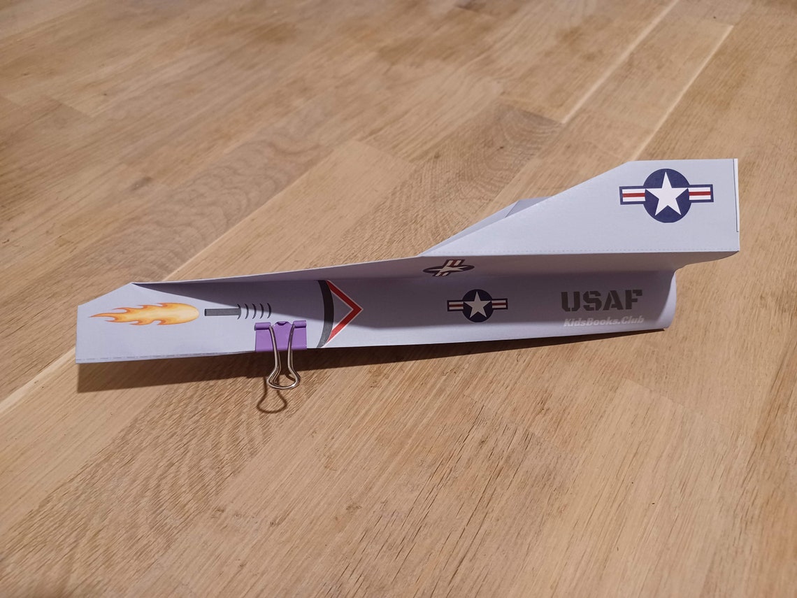 USAF Paper Airplane Printable PDF, F-15, F-4 Phantom, Style Fighter Jet ...