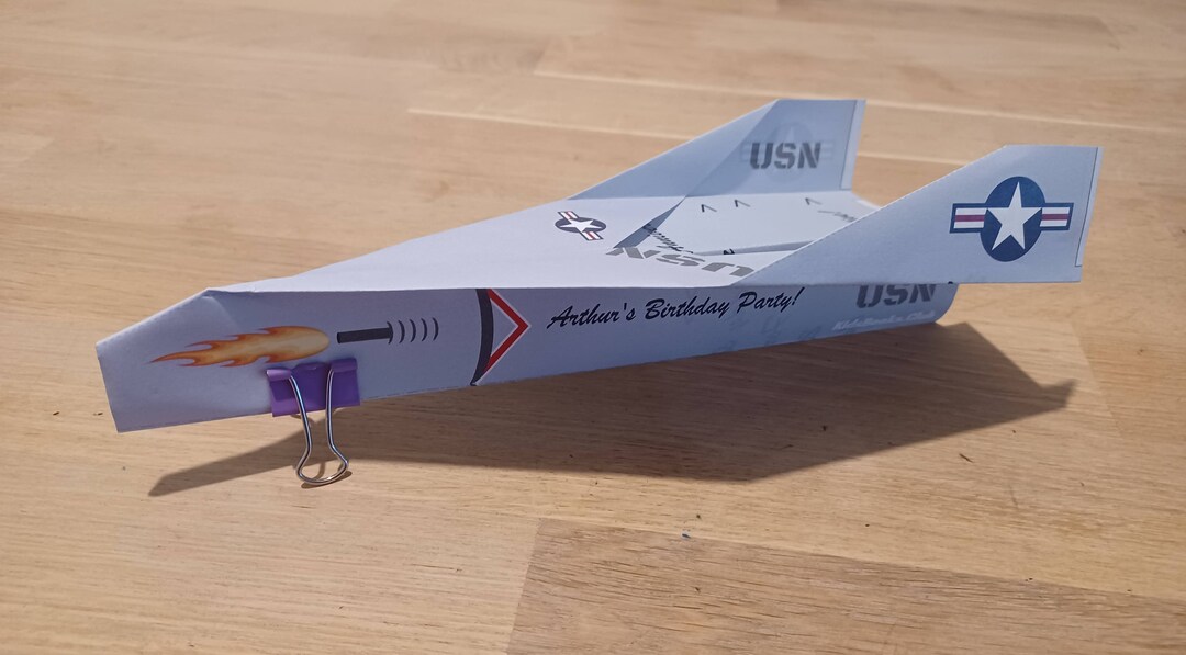 Customizable USN Paper Airplane Printable PDF F-14 F-4 - Etsy