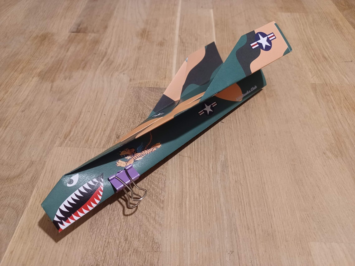USAF Paper Airplane Printable PDF Flying Tigers Curtis P-40B Warhawk ...