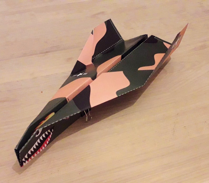 USAF Paper Airplane Printable PDF Flying Tigers Curtis P-40B - Etsy
