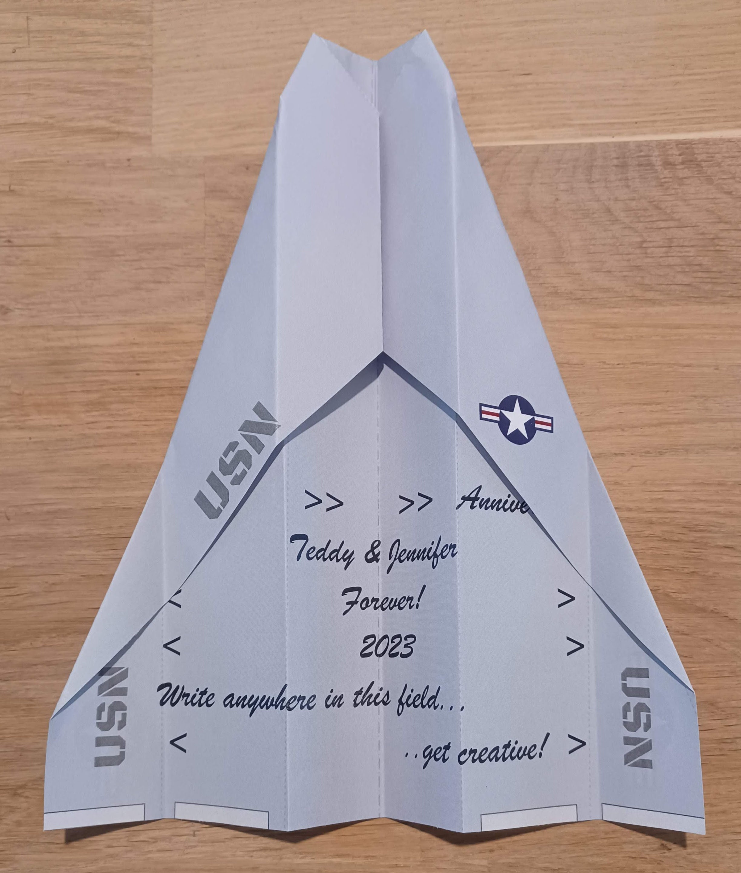 Customizable USN Paper Airplane Printable PDF F-14 F-4 - Etsy