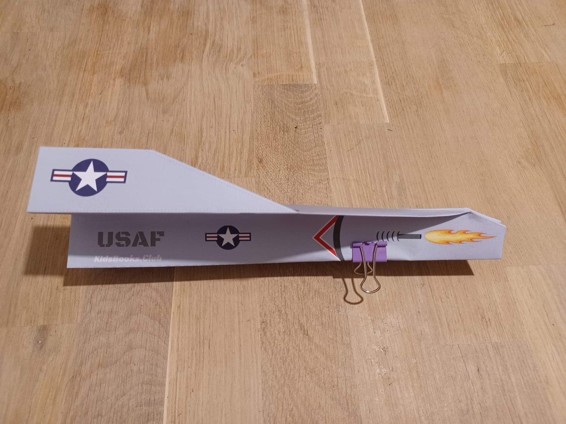 USAF Paper Airplane Printable PDF, F-15, F-4 Phantom, Style Fighter Jet ...