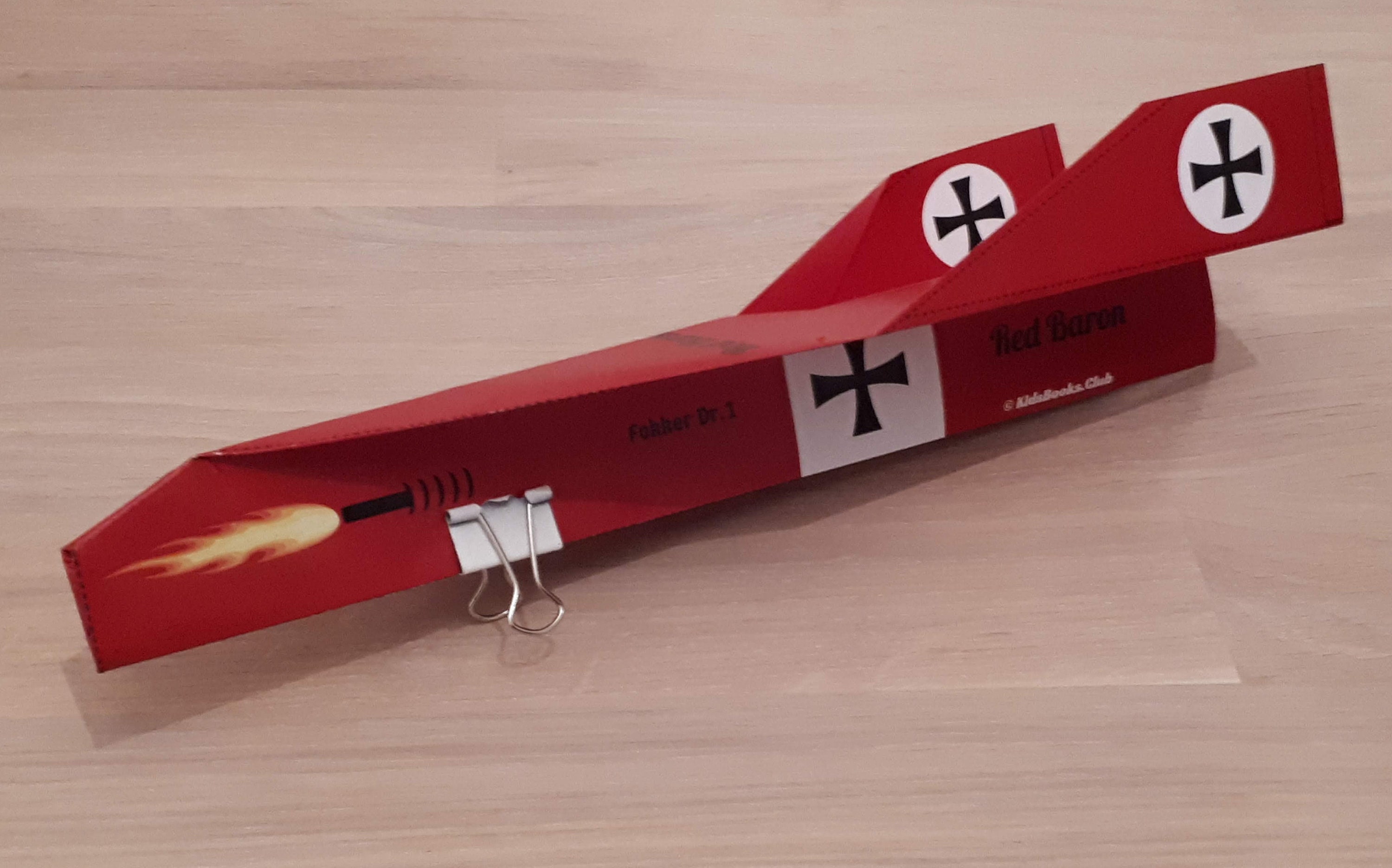 Red Baron Printable PDF Paper Airplane. Instant Download: - Etsy