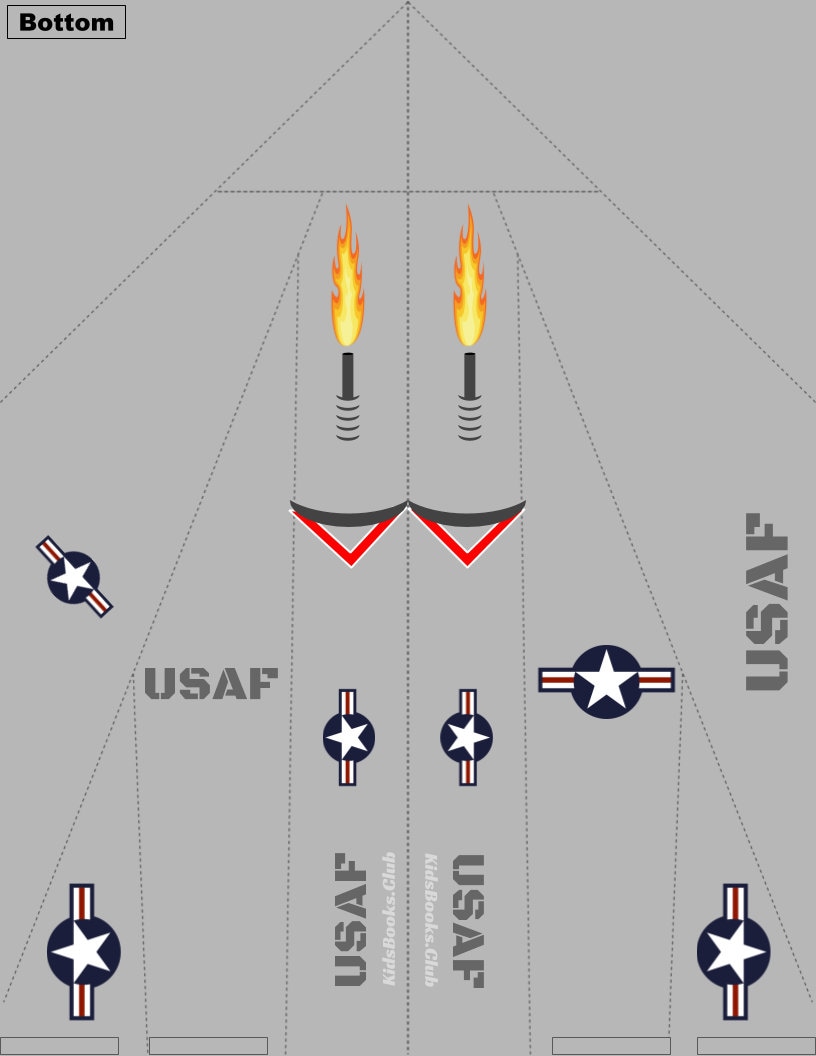USAF Fighter Jet Paper Airplane, Printable Template (PDF) - Etsy
