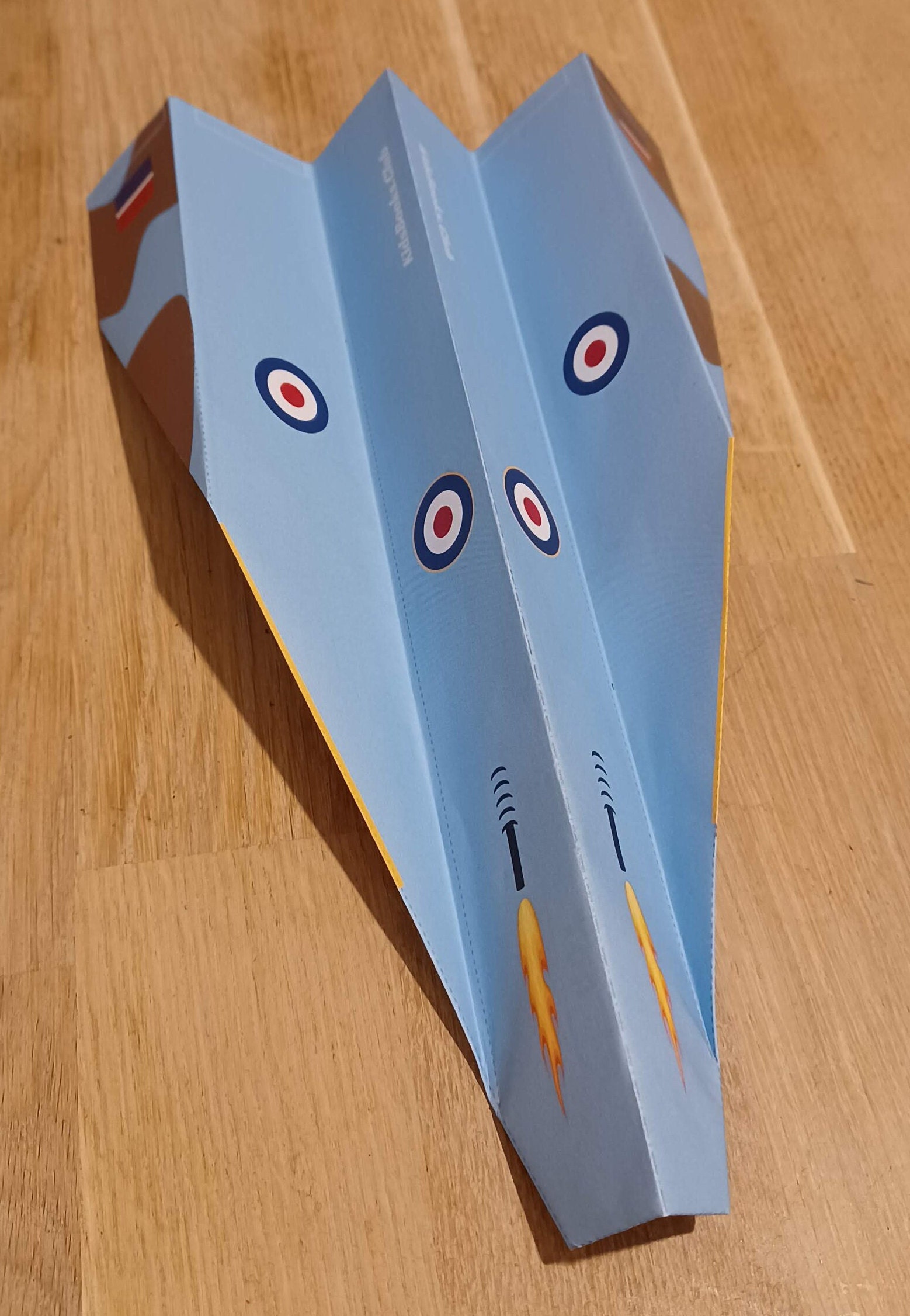 Spitfire Paper Airplane Printable PDF: Instant Download. 8.5x11 and A4 ...