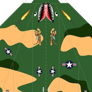 USAF Paper Airplane Printable PDF Flying Tigers Curtis P-40B Warhawk ...