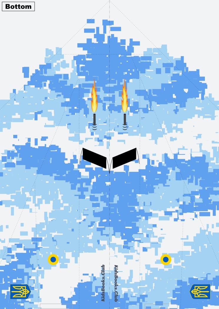 Ukraine Sukhoi SU-27, Paper Airplane Printable PDF: Instant Download. 8 ...