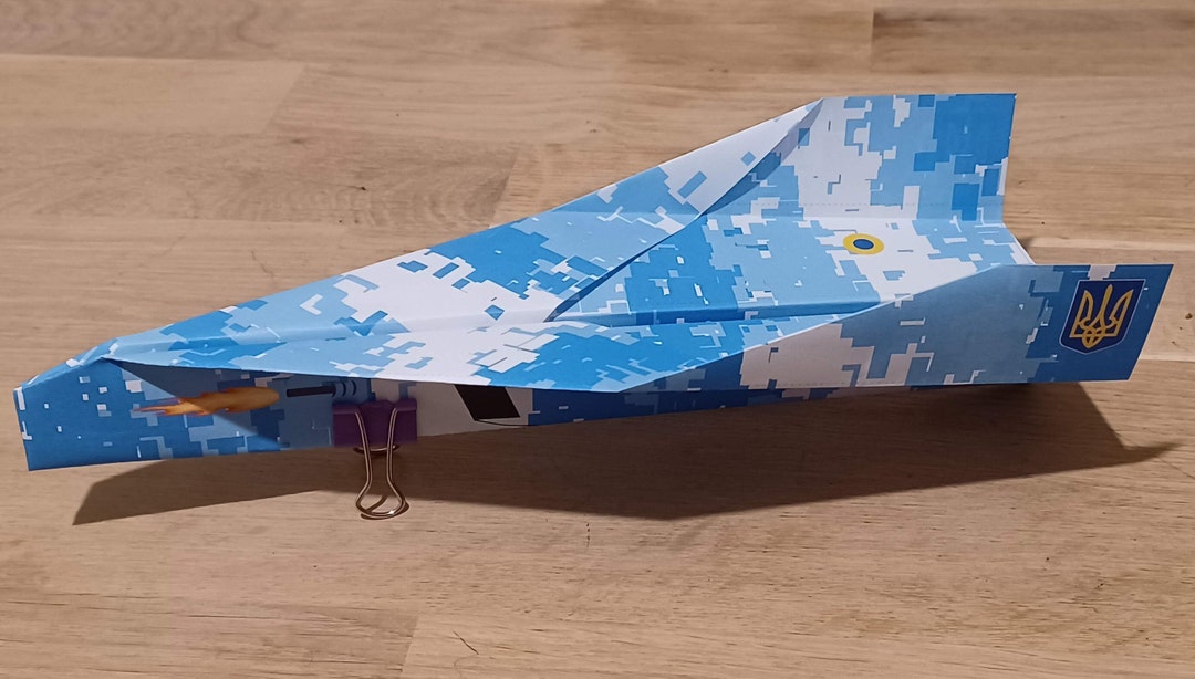Ukraine Sukhoi SU-27, Paper Airplane Printable PDF: Instant Download. 8 ...