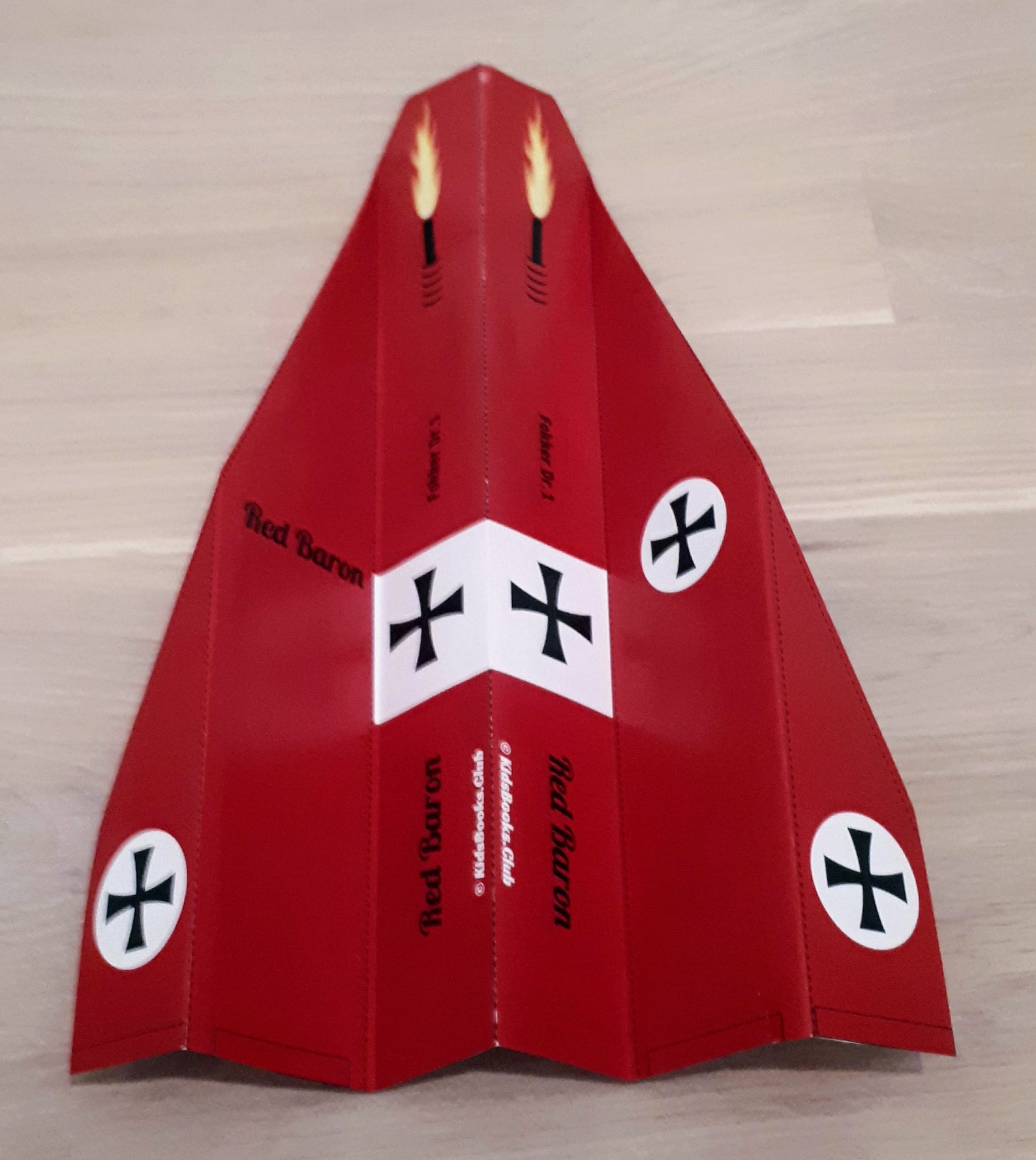Red Baron Printable PDF Paper Airplane. Instant Download: - Etsy