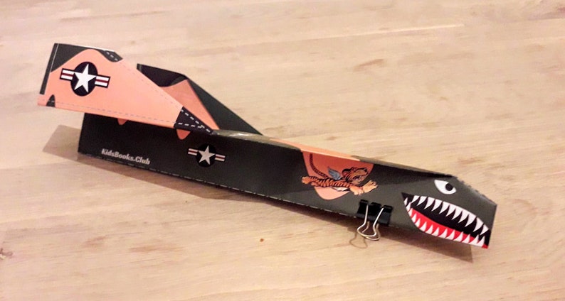 USAF Paper Airplane Printable PDF Flying Tigers Curtis P-40B - Etsy