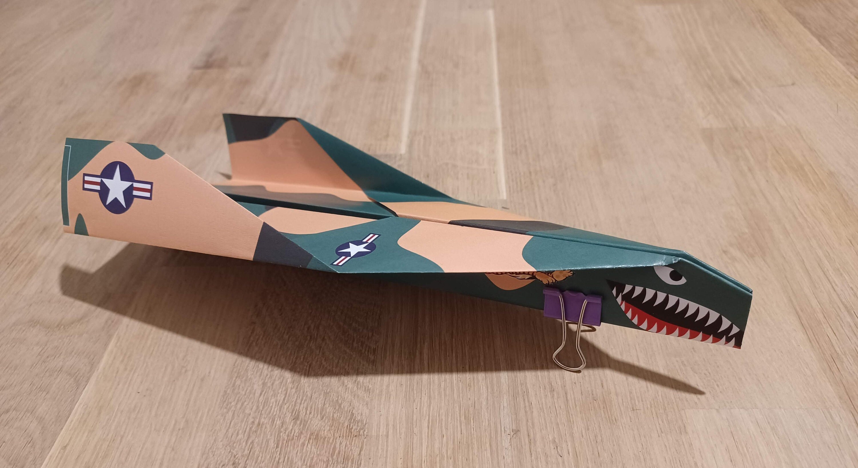 USAF Paper Airplane Printable PDF Flying Tigers Curtis P-40B Warhawk ...