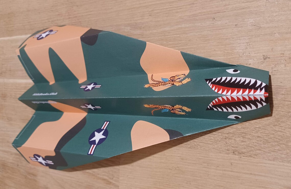 USAF Paper Airplane Printable PDF Flying Tigers Curtis P-40B Warhawk ...