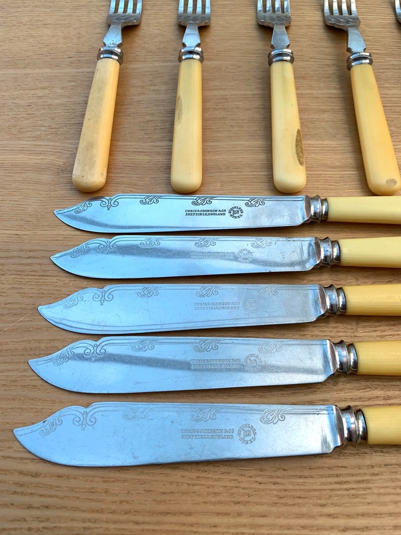Christopher Johnson & Co Sheffield Fish Knives and Forks - Etsy