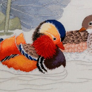 Counted Cross Stitch Kit, "love Forever", Xiu Crafts, Mandarin Ducks and Lotus, Original ...