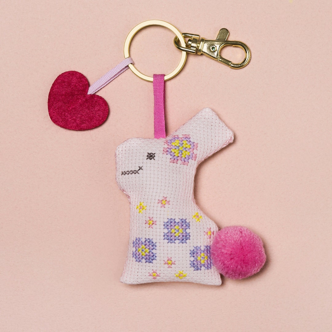 DIY Backpack Charm Craft Kit "bunny Rabbit" Learn Cross Stitch ...