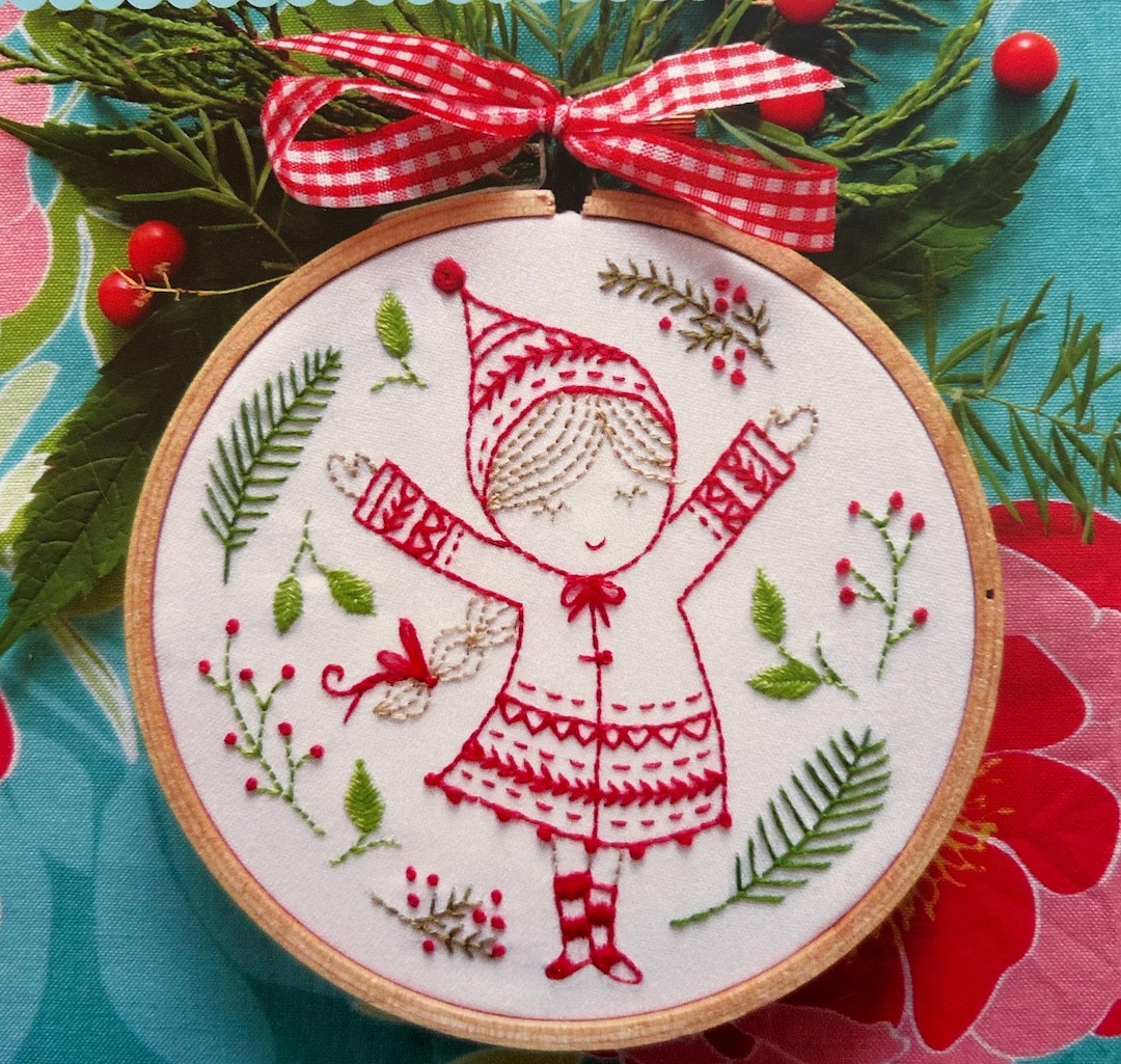 Embroidery Kit "christmas Girl", 4", Holiday Craft Teen Tween Fun ...