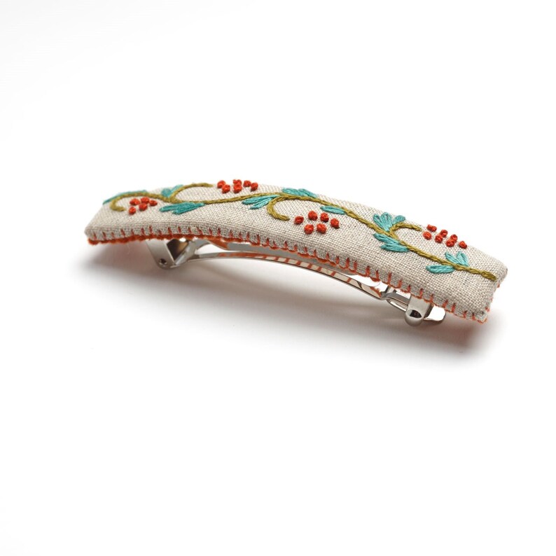 DIY Embroidery Barrett Kit, Beginner Embroidery, Hair Accessory, Tween ...