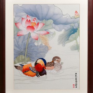 Counted Cross Stitch Kit, "love Forever", Xiu Crafts, Mandarin Ducks and Lotus, Original ...