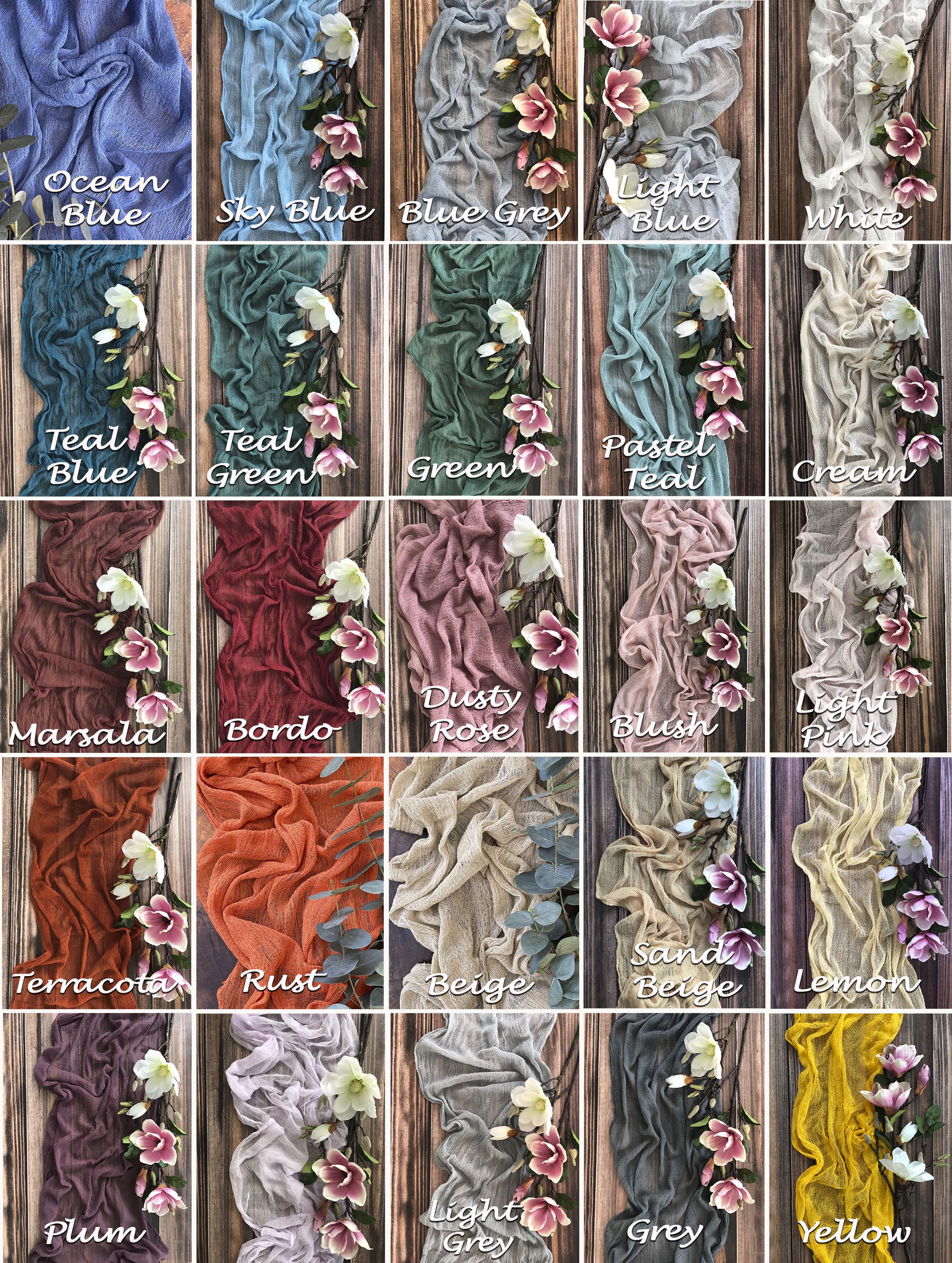 Dusty Rose Wedding Gauze Table Runner Cheeseclose Table Decor Hand Dyed ...