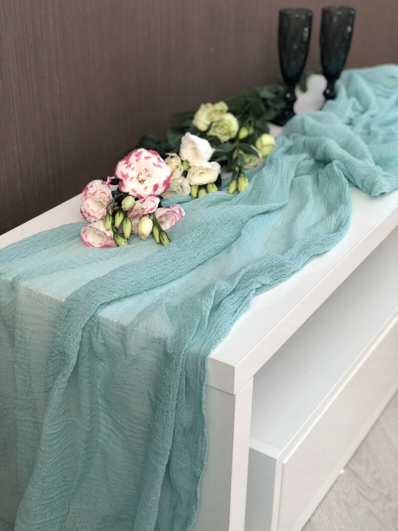 Wedding Cheesecloth Table Runner Color Choise Boho Wedding | Etsy