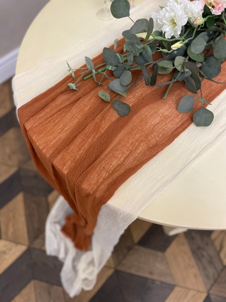 Terracotta Cheese Cloth Runner Terracotta Wedding Table Runner Boho ...