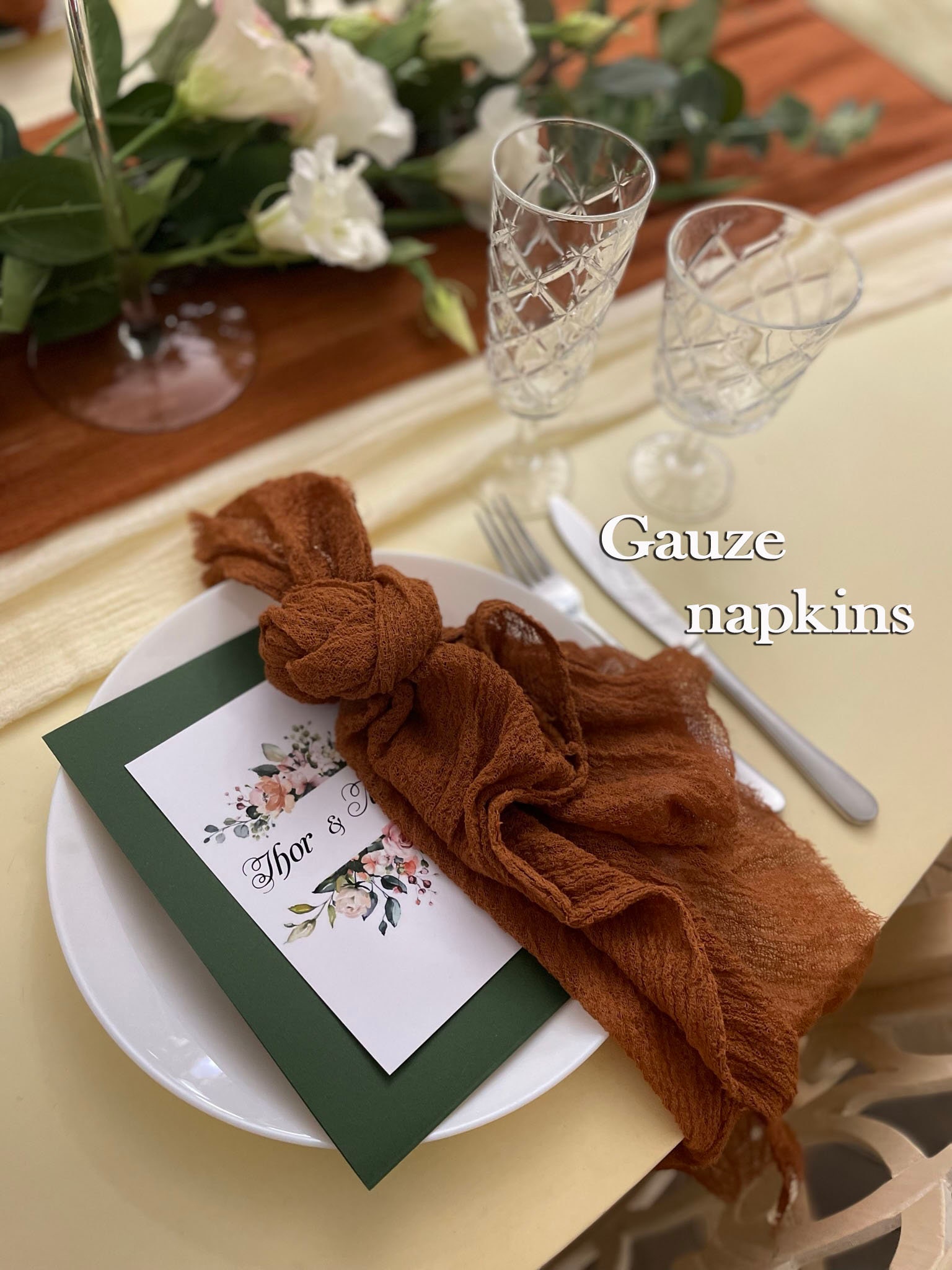 Terracotta Cheese Cloth Runner Terracotta Wedding Table Runner Boho ...