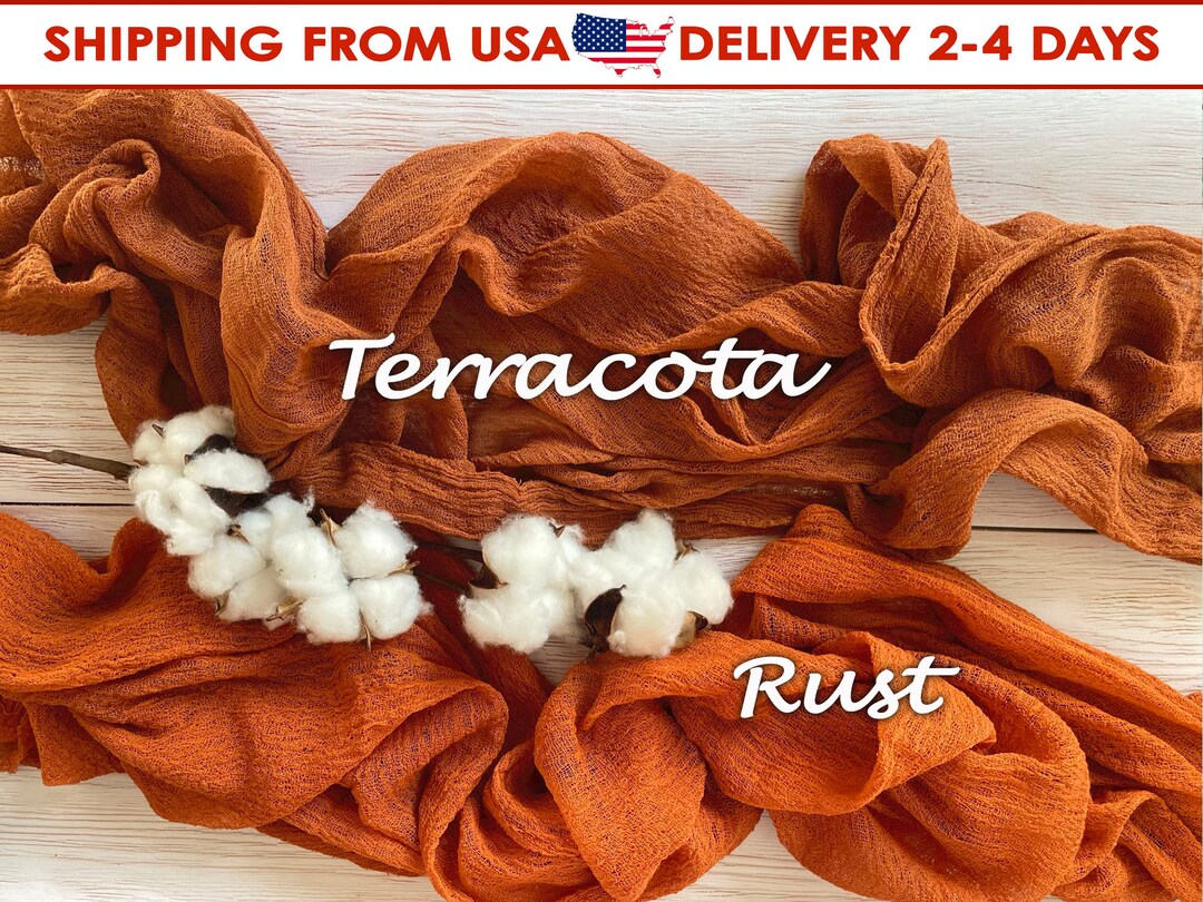 Terracota Cheese Cloth Table Runner Aisle Runner Rust Gauze - Etsy