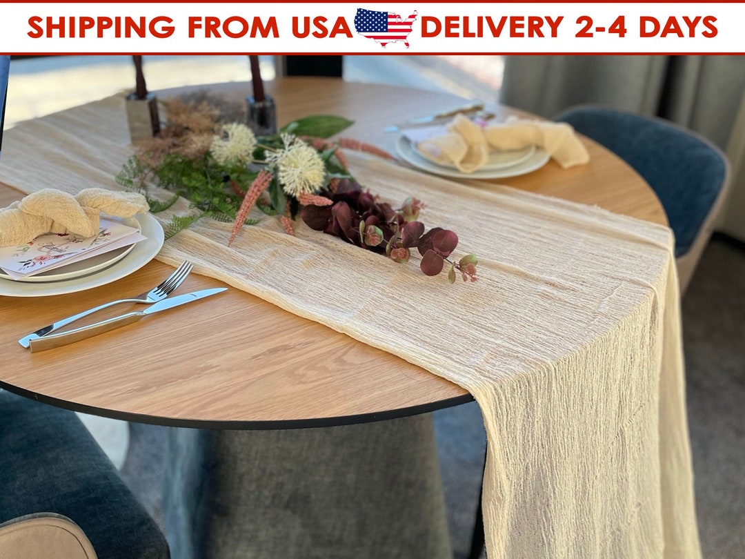 Cream Gauze Table Runner Chic Wedding Centerpiece Table Decoration Hand ...