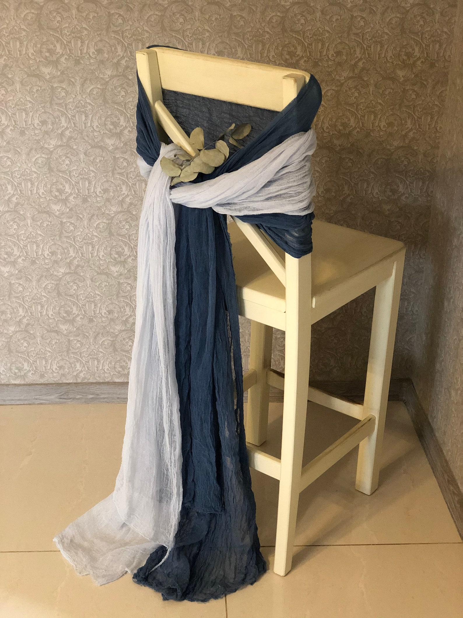 Light Blue Chair Sashes Boho Wedding Chair Cover Any Color - Etsy