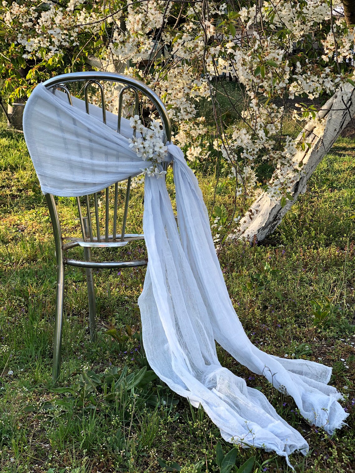 Light Blue Chair Sashes Boho Wedding Chair Cover Any Color - Etsy
