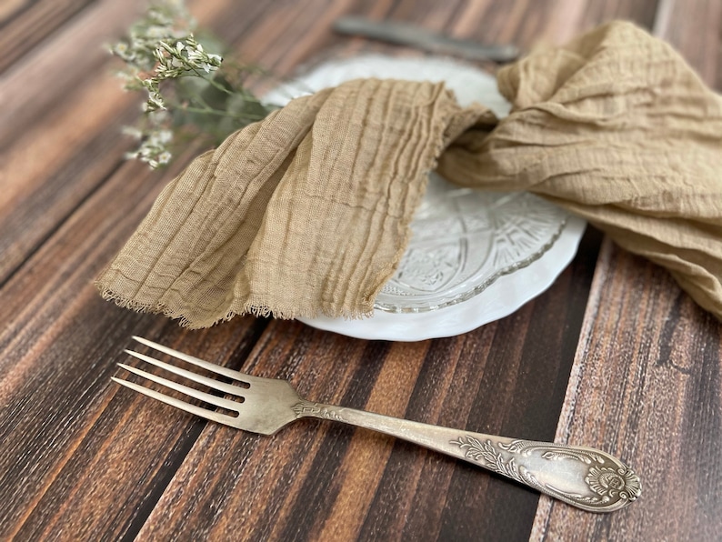 Set of 4 Napkins Any Color Chic Rustic Wedding Decorations | Etsy