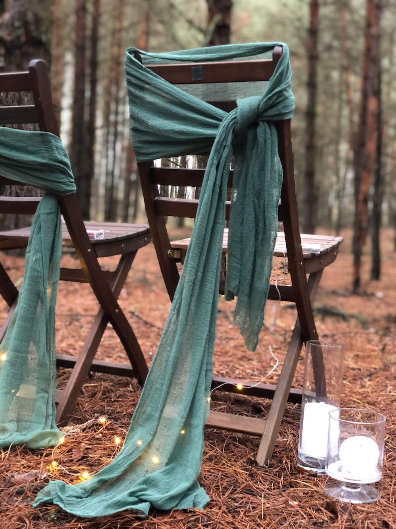 Vintage Teal Green Chair Cover Color Choise Cheesecloth Chiavary Sashes ...