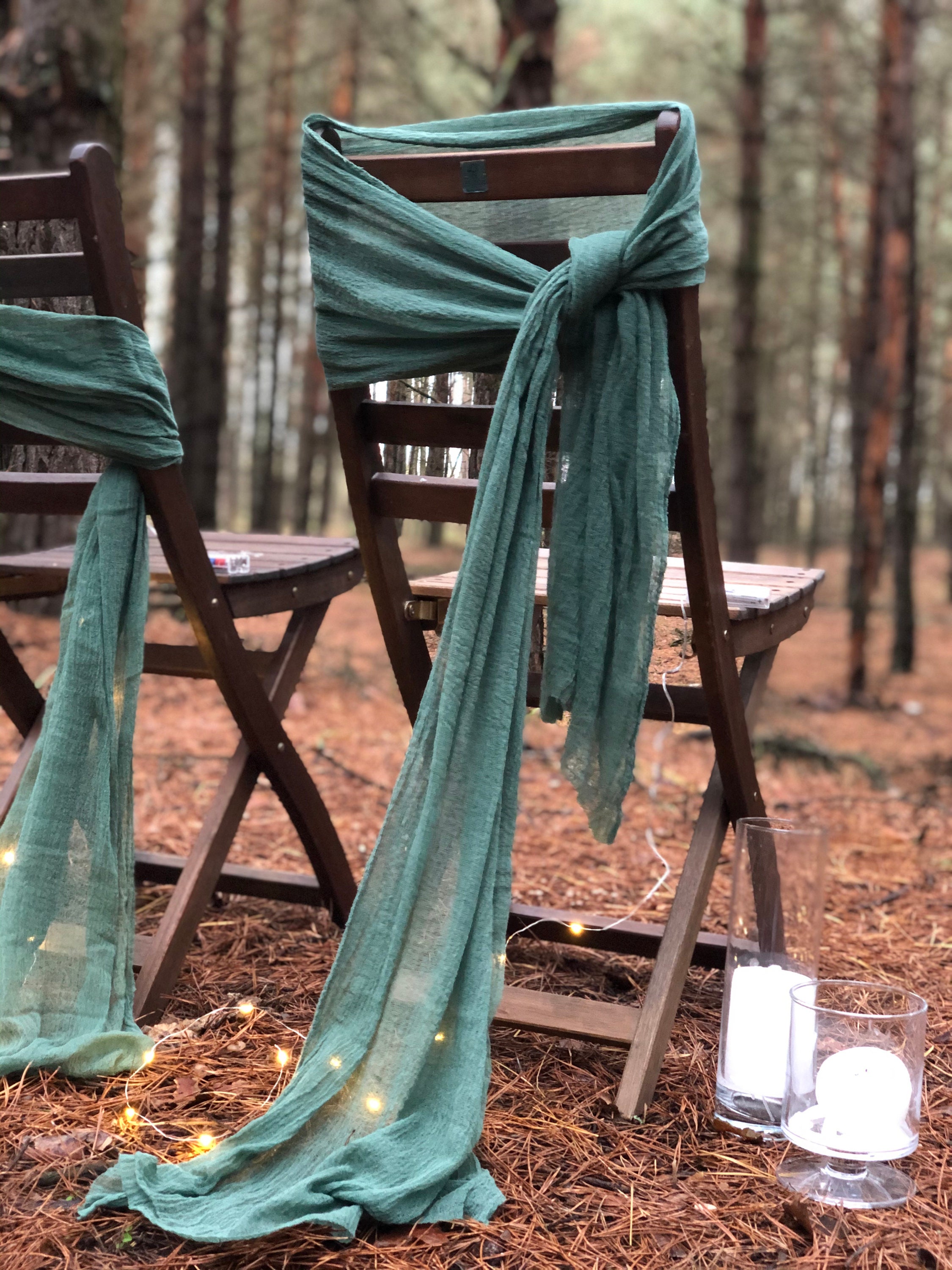 Vintage Teal Green Chair Cover Color Choise Cheesecloth Chiavary Sashes ...