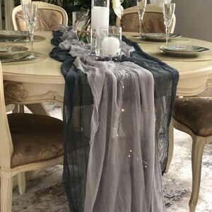 Light Gray Table Runner Vintage Boho Wedding Centerpiece Decoration ...