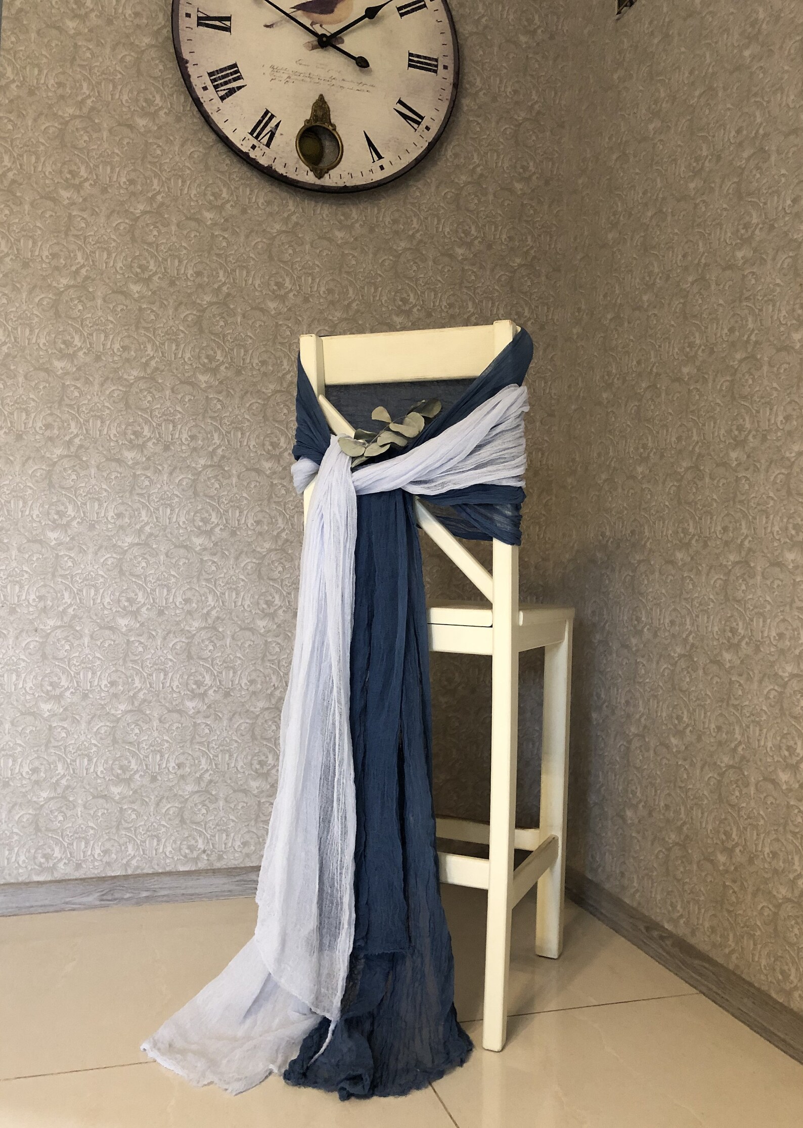 Light Blue Chair Sashes Boho Wedding Chair Cover Any Color | Etsy