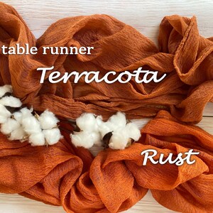 Rust Cheese Cloth Runner Boho Wedding Table Decor Color Choise Hand ...