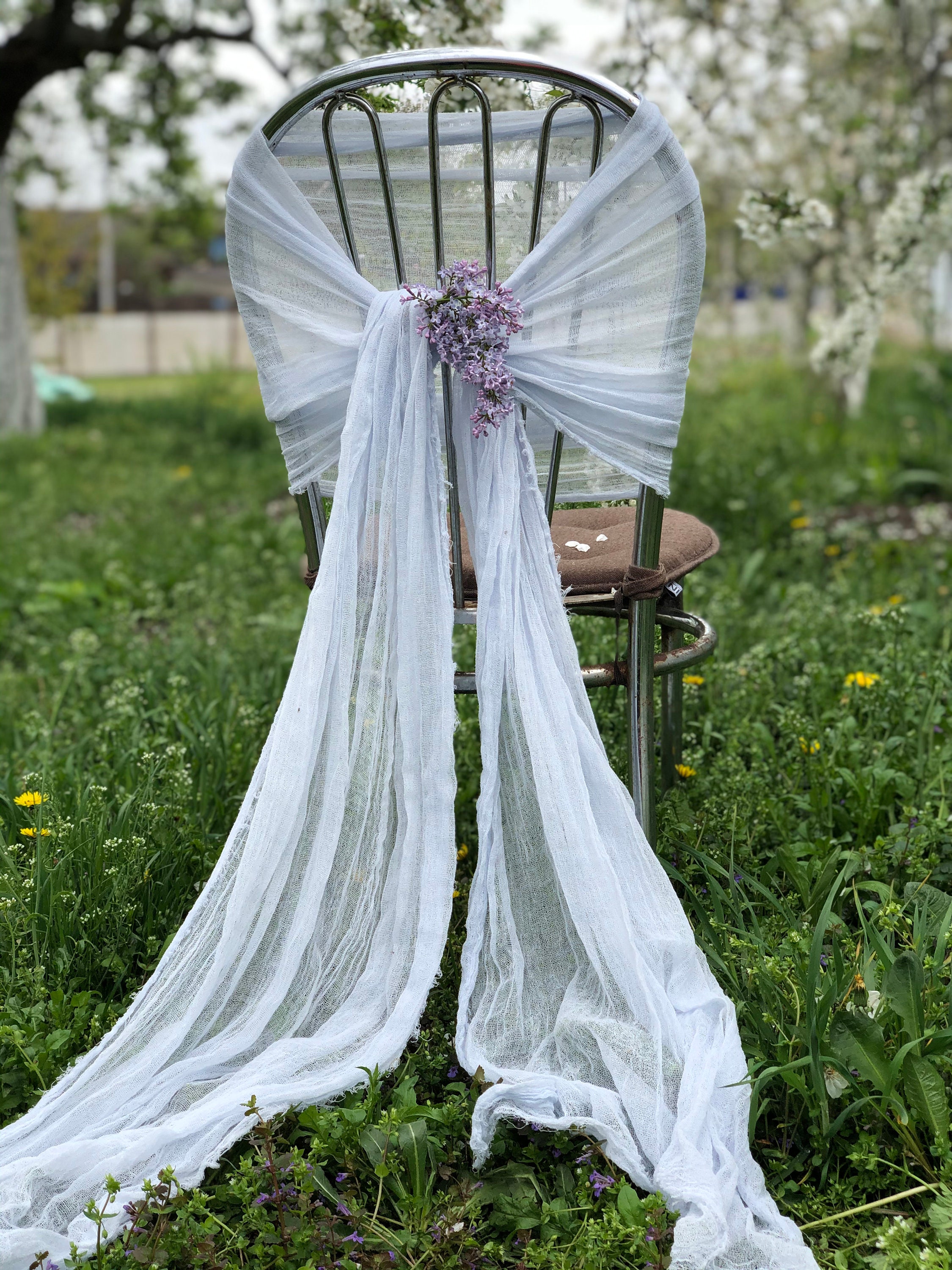 Light Blue Chair Sashes Boho Wedding Chair Cover Any Color - Etsy