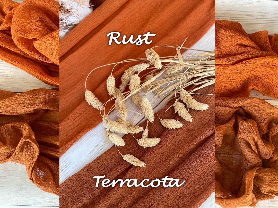 Rust Gauze Table Runner Terracotta Cheese Cloth Table Runner Altar ...