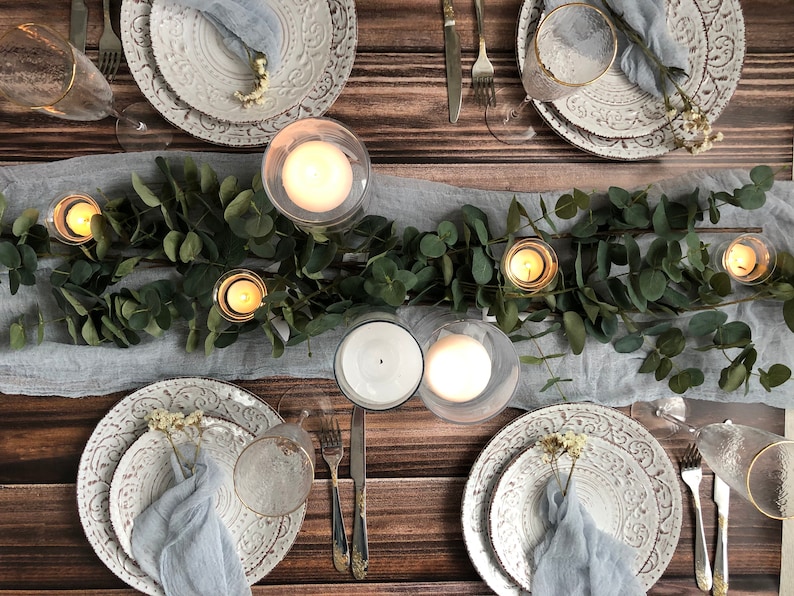 Rustic Wedding Table Runner Gauze Fabric Many Color Boho Chic - Etsy