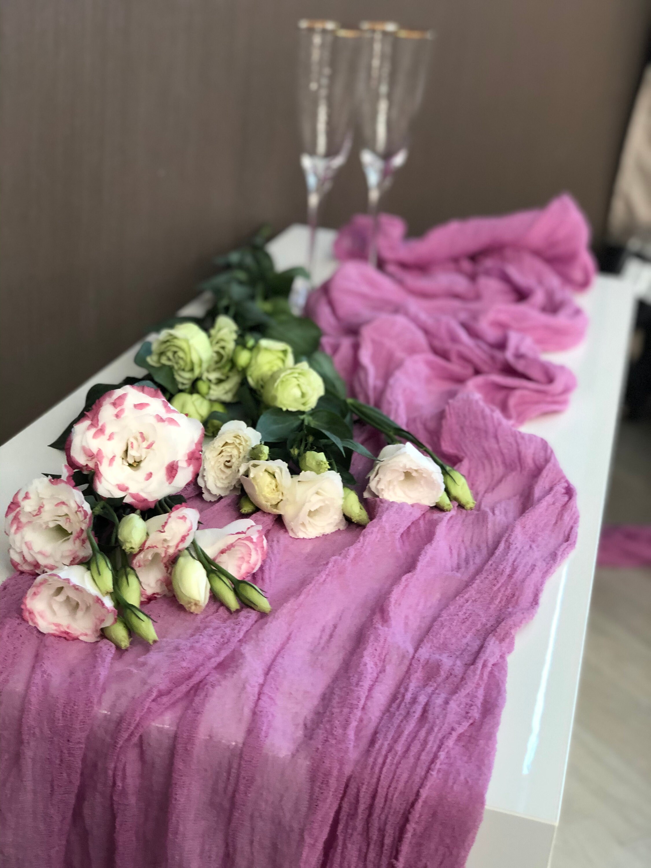 Lilac Cheesecloth Table Runner Any Color Gauze Centerpiece - Etsy