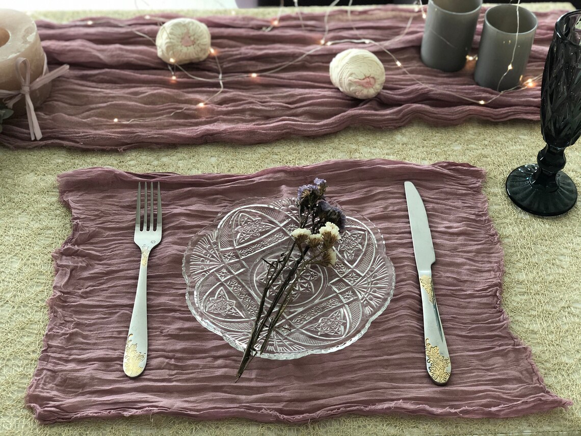 Boho Wedding Napkins Set of 4 Many Color Cheesecloth Hand Dyed | Etsy