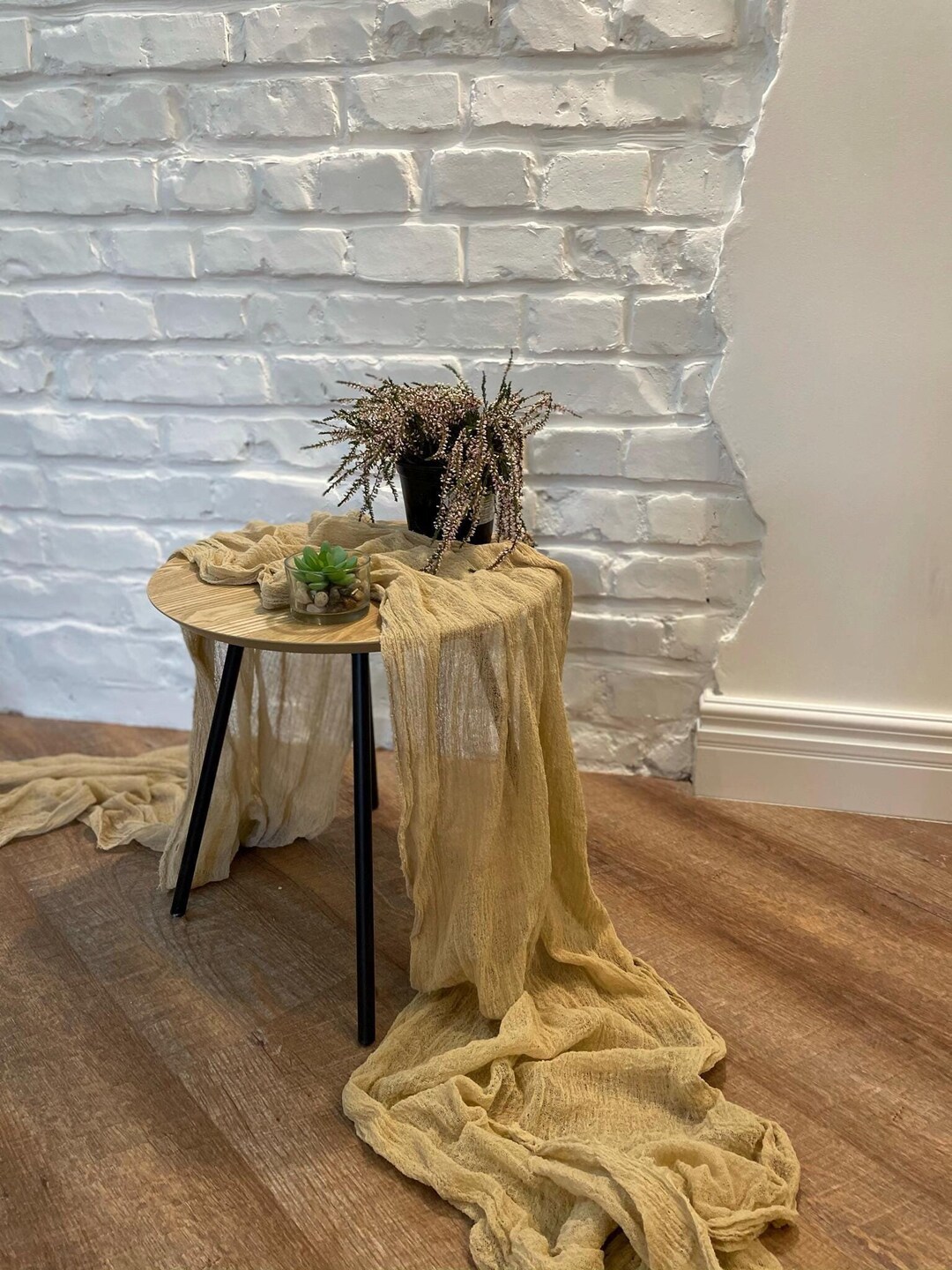 Beige Cheesecloth Table Runner Many Colors Hand Dyed Fabric Wedding ...